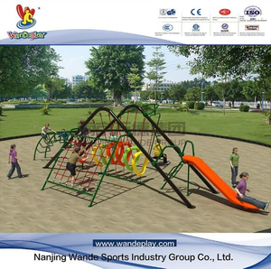 Outdoor Playground Rope Climbing Net with Plastic Slide from China ...